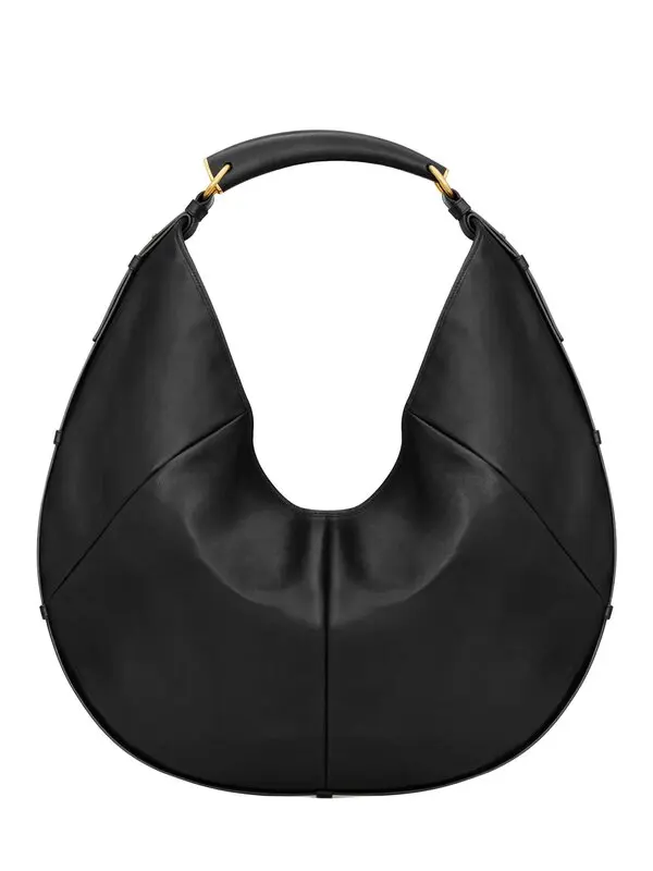 Saint Laurent Mombasa Large Hobo Bag In Leather - Black