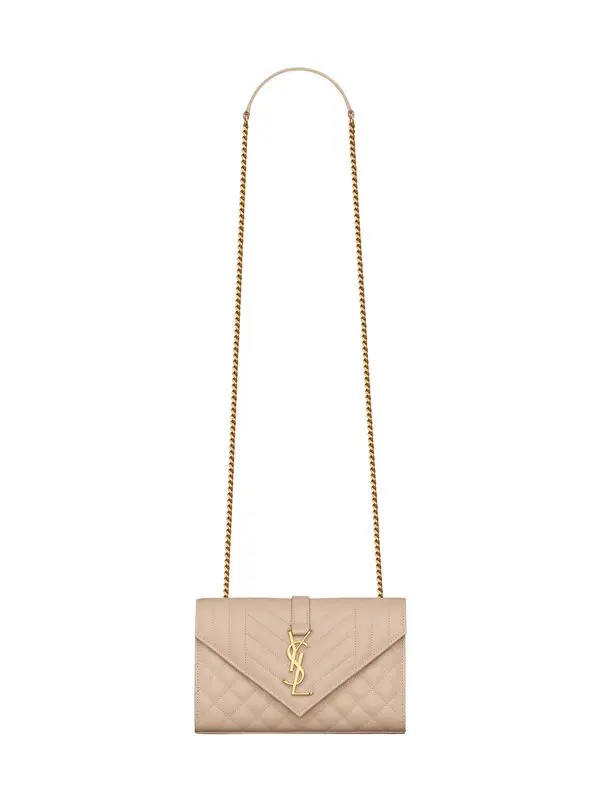 Saint Laurent Envelope Small Bag - Dark Beige