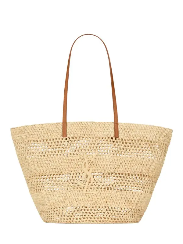 Saint Laurent Panier Medium Raffia Tote - Natural
