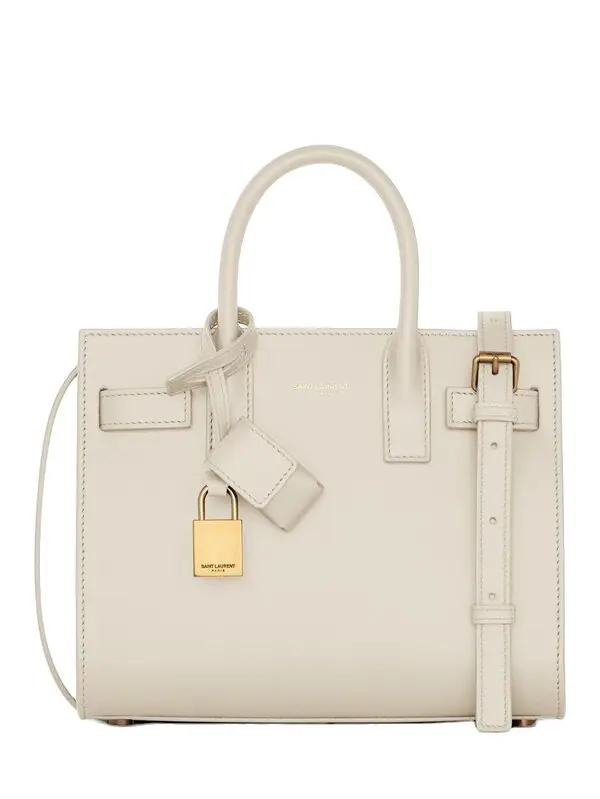 Saint Laurent Sac De Jour Smooth Leather Bag - White