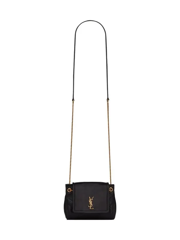 Saint Laurent Mini Nolita Bag In Lambskin - Black
