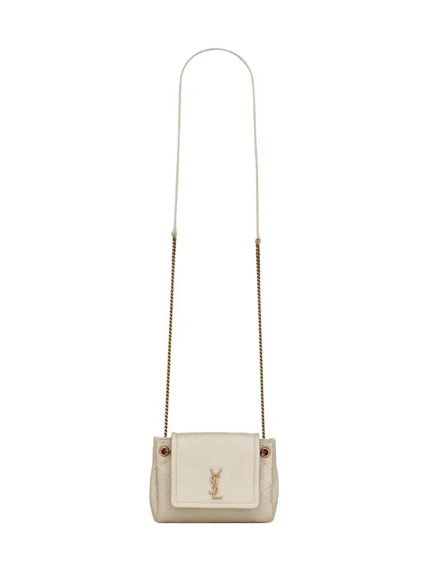 Saint Laurent Mini Nolita Bag In Lambskin - White
