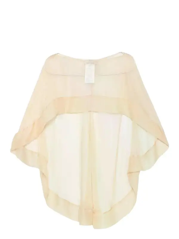 Alberta Ferretti Sheer Silk Cape - Neutrals