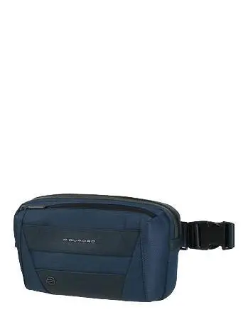 PIQUADRO Belt Bag In Bovine Leather And Eva Nylon - Midnight Blue