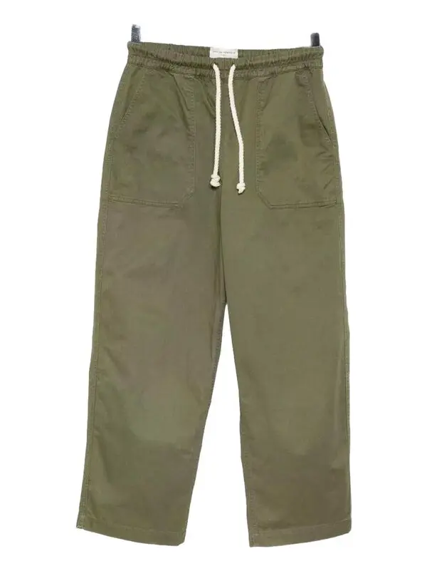 Officine Générale Drawstring-waistband Patch-pocket Trousers - Green