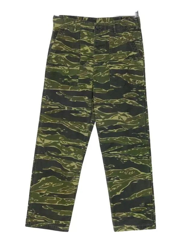 ORSLOW Camouflage Print Straight Leg Trousers - Green