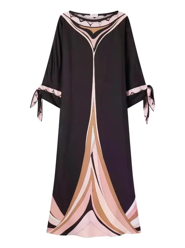 Emilio Pucci Fari Print Silk Kaftan - Black