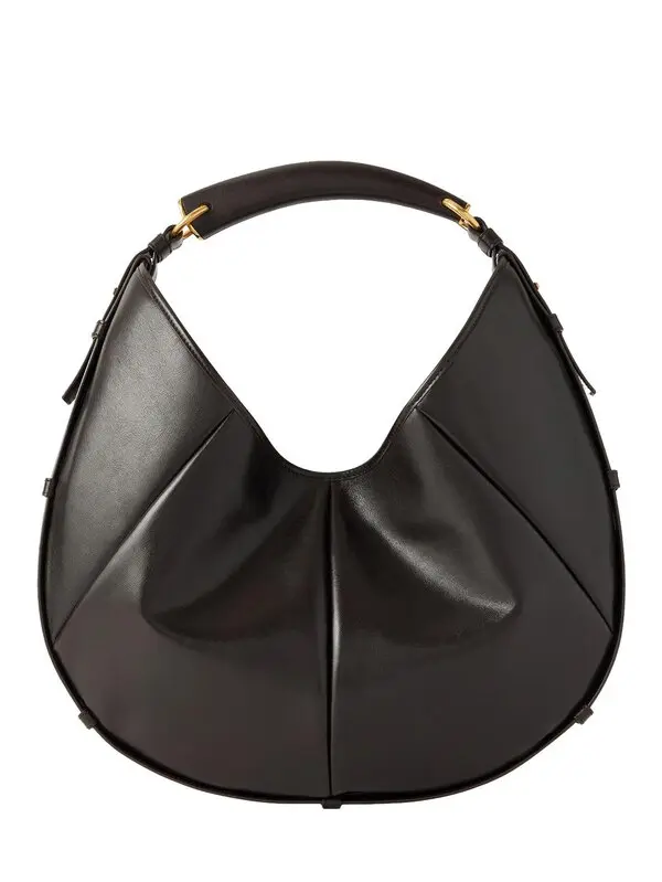 Saint Laurent Mombasa Paneled Leather Shoulder Bag - Brown