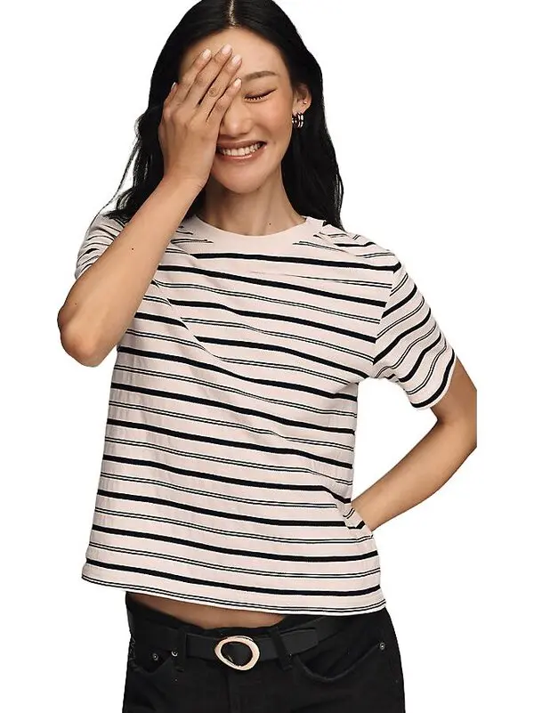 English Factory Striped Cotton-blend T-shirt - Black & White Pattern