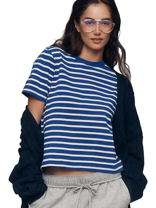 English Factory Striped Cotton-blend T-shirt - Navy