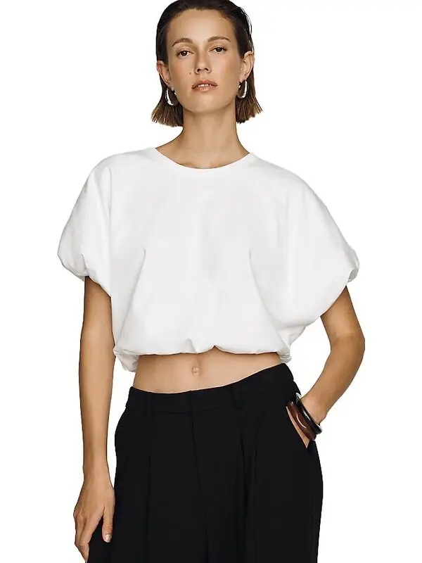 Citizens Of Humanity Cotton Gia Bubble-hem Tee - Soft White