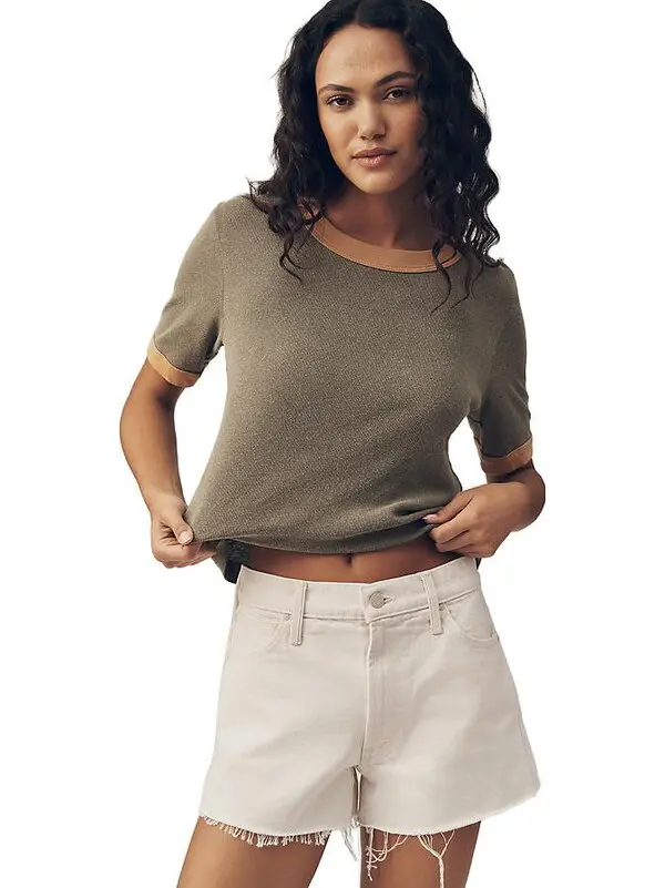 MOTHER The Dodger Fray High Rise Shorts - Natural Selection