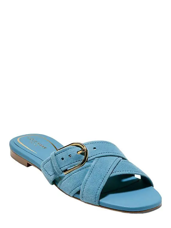 Cole Haan Velma Buckle Slides - Blue