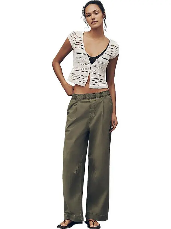 Anthropologie Vintage Foldover Pants - Moss