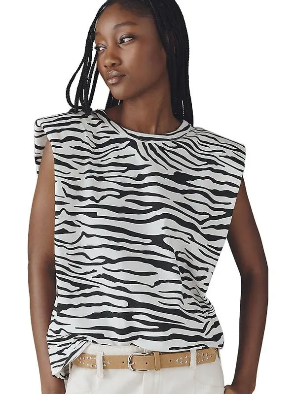 Endless Rose Print Sleeveless Top - Zebra