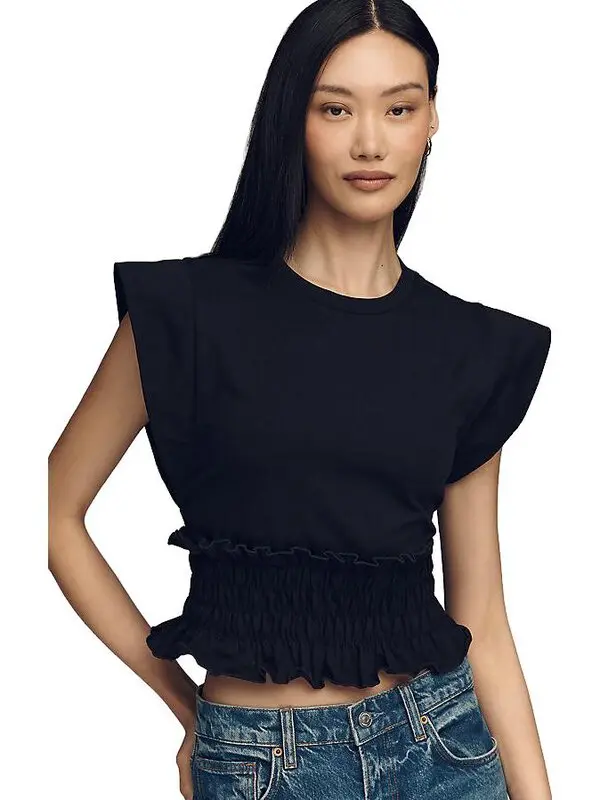 Endless Rose Smocked Tank Top - Black