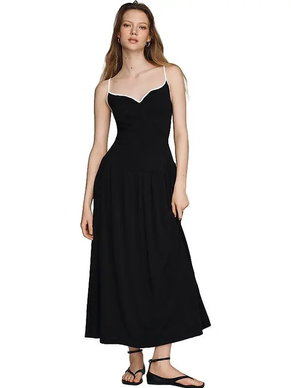 Anthropologie Drop-waist Midi Dress - Black