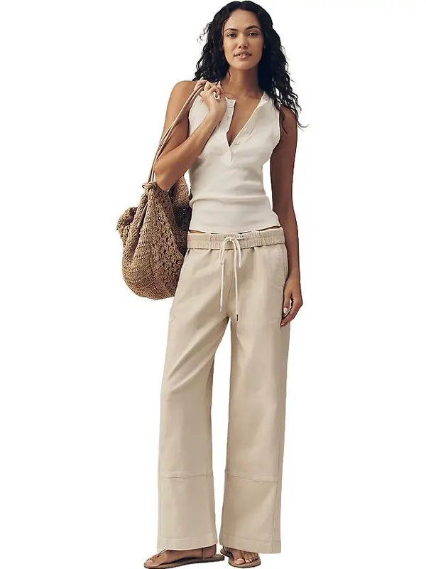 PILCRO Izzie Relaxed Barrel Jeans - White