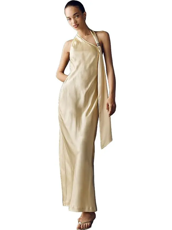 4TH & RECKLESS Evani One-shoulder Maxi Slip Dress - Yellow