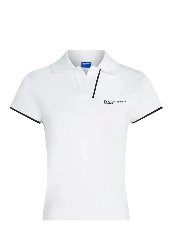Karl Lagerfeld Slim-fit Logo Polo Top - White