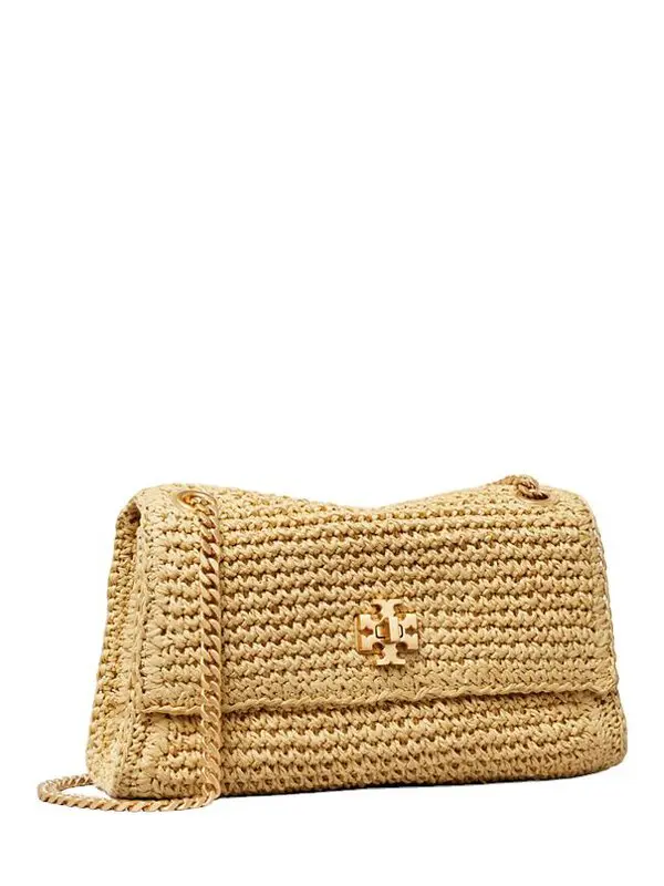 Tory Burch Mini Kira Turnlock Woven Shoulder Bag - Natural