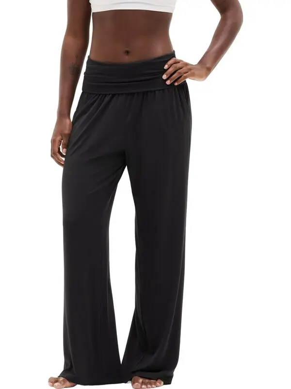 Athleta Dream Drape Mid Rise Pant Wide Leg, Flowy - Black