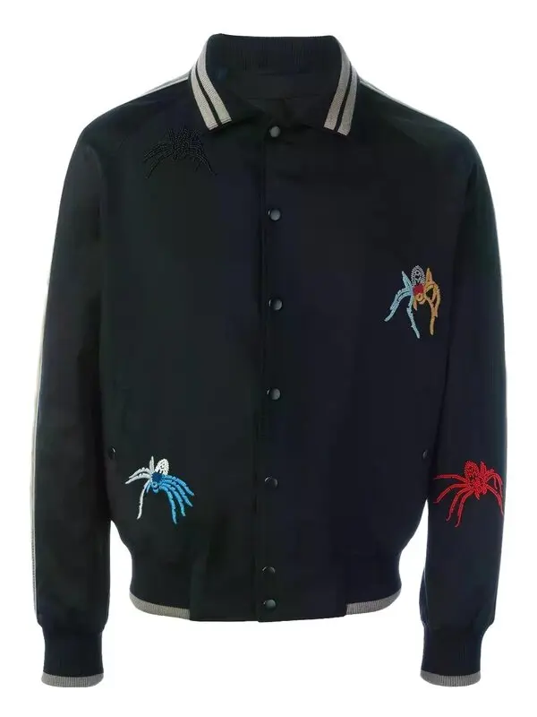 LANVIN Spider-embroidered Baseball Jacket - Black