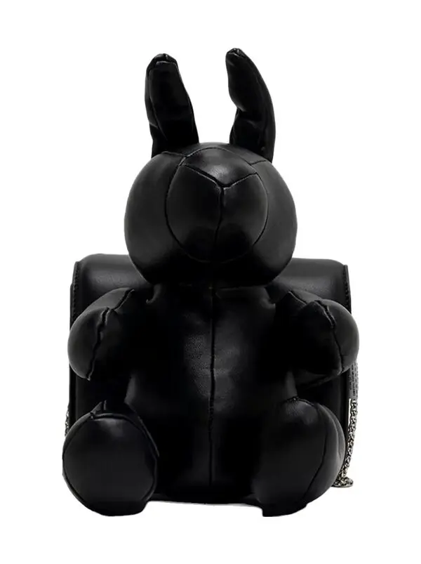 Mihara Yasuhiro Dolls Rabbit Leather Shoulder Bag - Black