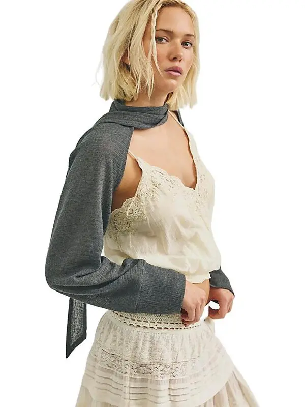 Free People Sol Scarf Bolero - Charcoal