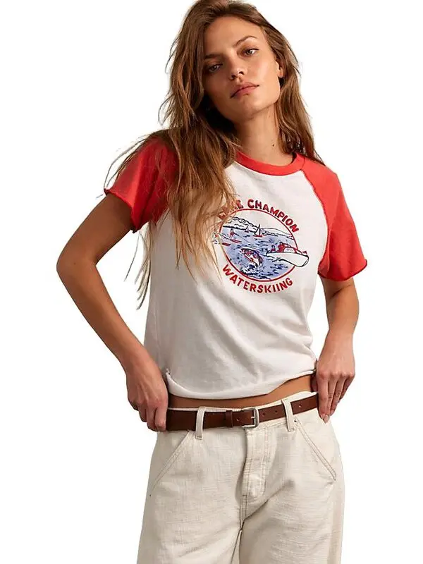 MOTHER The S/s Lake Champion Tee - White