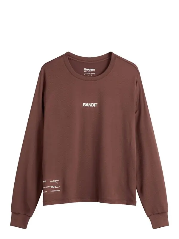 BANDIT Micromesh™ Long Sleeve Relaxed T-shirt - Cacao