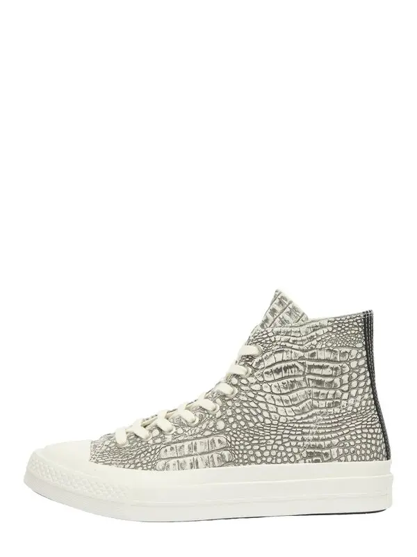 CONVERSE Chuck Taylor All Star "first String" Faux Snakeskin High Top Sneakers - White/snow White/black