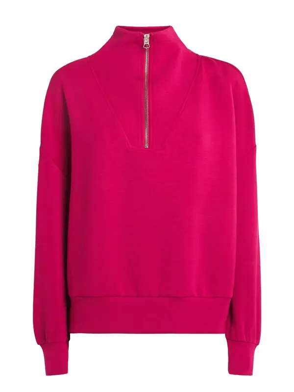 Varley Doubledsoft Hawley Half-zip Sweatshirt - Burgundy