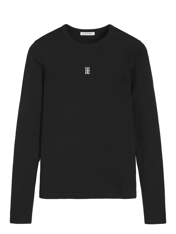BY MALENE BIRGER Organic Cotton Long-sleeved T-shirt - Black