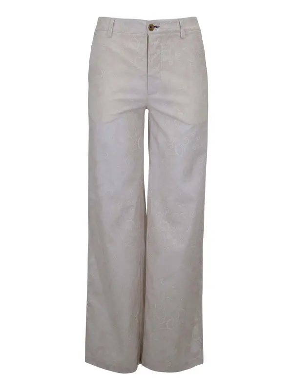 LORDS OF HARLECH Phillis Paisley Wide-leg Pants - White
