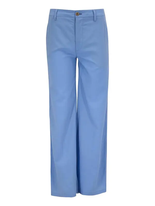 LORDS OF HARLECH Phoebe Wide-leg Wool Trousers - Blue