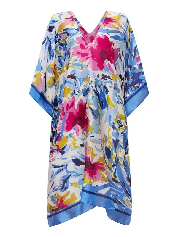 JAMES LAKELAND Floral Mosaic Kaftan - Blue