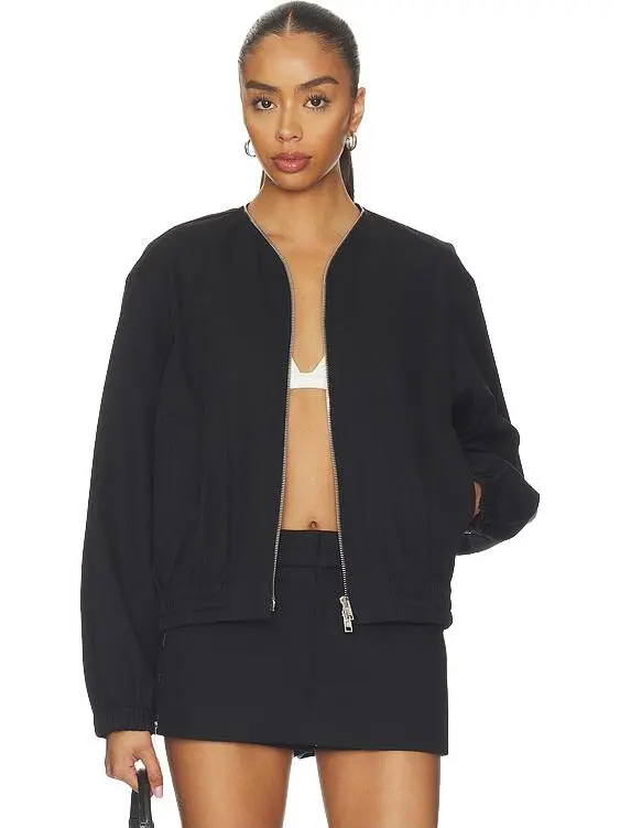 Alexander Wang Continuous Loop Zipper Coaches Jacket - Black