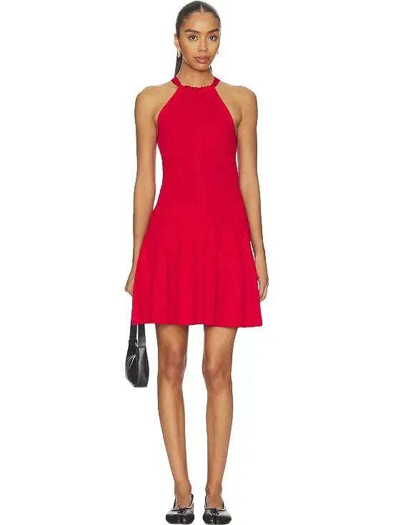 Polo Ralph Lauren Viscose Blend Halter A Line Dress - Red