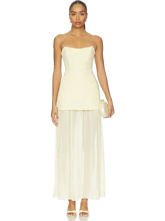 Amanda Uprichard Christy Maxi Dress - Lemon