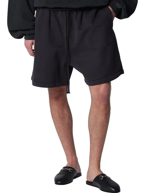 Fear Of God Cotton Logo Embroidery Shorts - Black