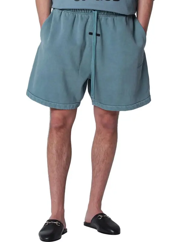 Fear Of God Faded Cotton Drawstring Shorts - Light Blue