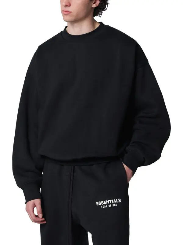 Fear Of God Cotton Fleece Crewneck Sweatshirt - Black
