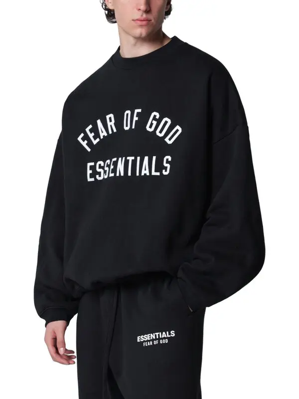 Fear Of God Cotton Fleece Sweatshirt With Logo Embroidery - Black
