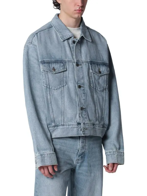 Fear Of God Relaxed Cropped Denim Jacket - Blue