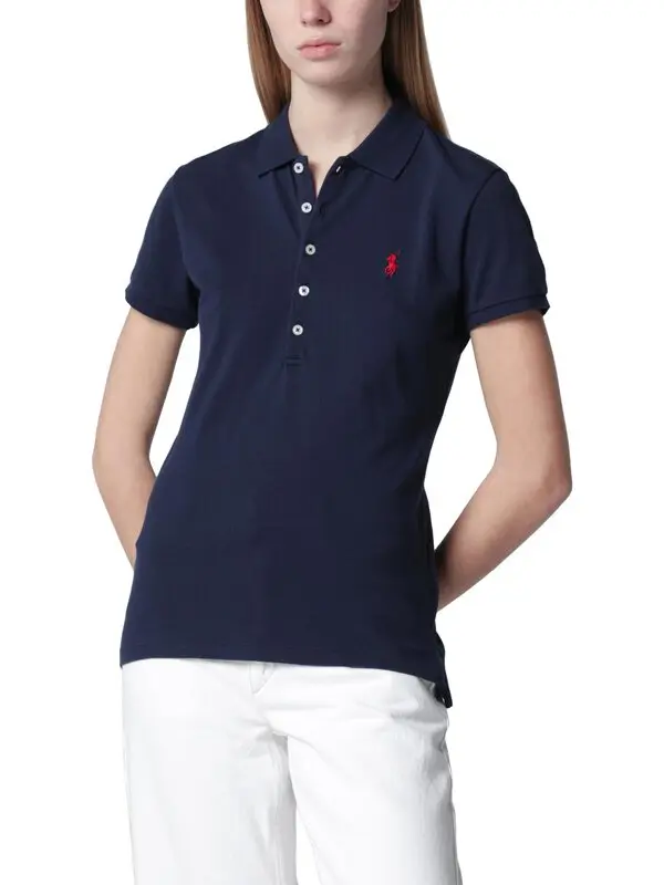 Polo Ralph Lauren Navy Cotton Piqué Polo Shirt - Blue