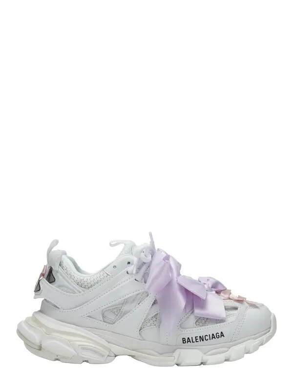 Balenciaga Track Bow Sneakers In Mixed Materials - White