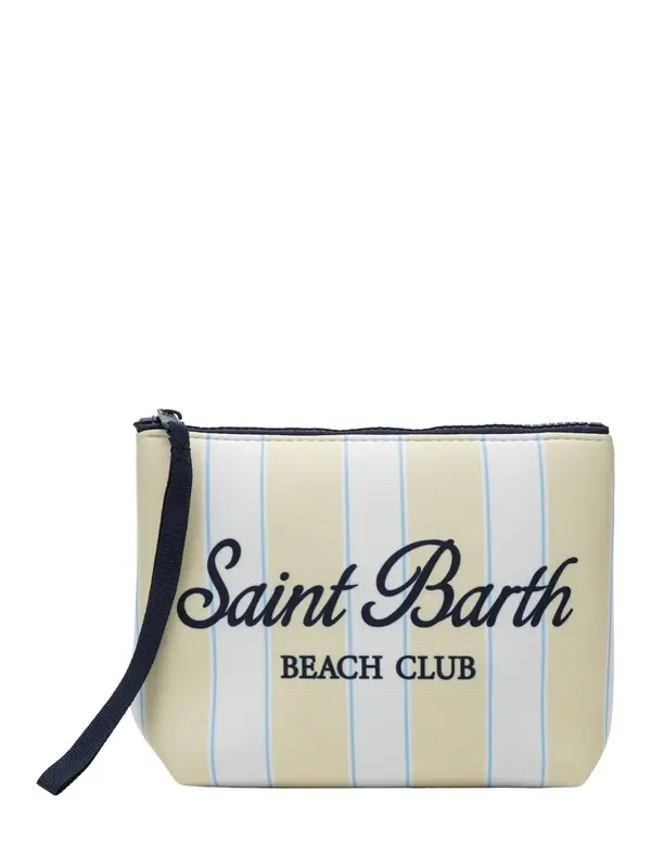 MC2 SAINT BARTH Aline Striped Scuba Fabric Clutch - Yellow