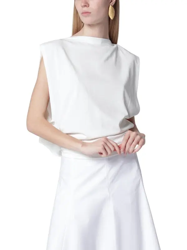 Jacquemus Moisson Draped Tank Top - White