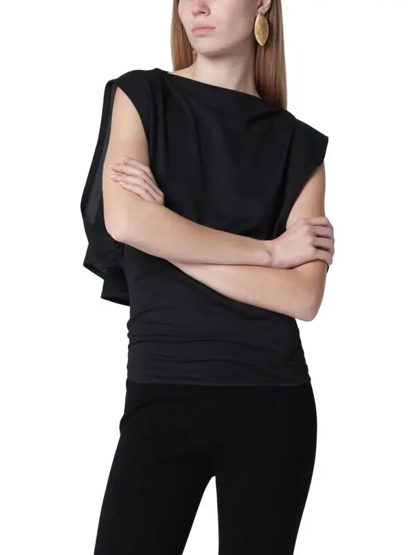 Jacquemus Sleeveless Draped Top - Black
